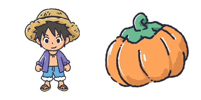 Cute Monkey D Luffy Pumpkin Fall Cursor - Sweezy Custom Cursors