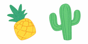 Cute Pineapple & Cactus Cursor - Sweezy Custom Cursors