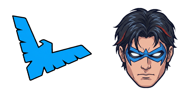 DC Nightwing Logo & Mask Face Cursor - Sweezy Custom Cursors