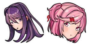 DDLC Cursor with Yuri & Natsuki - Cute Anime Cursor - Sweezy Cursors