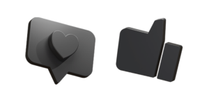Deep Black Like & Thumb Up 3D Cursor - Sweezy Custom Cursors