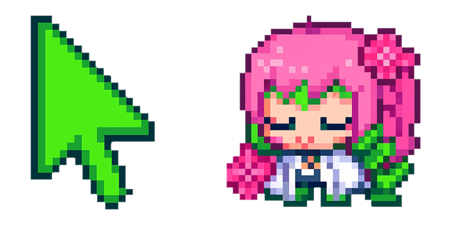 Demon Slayer Mitsuri Kanroji Pixel Cursor - Anime Cursors - Sweezy