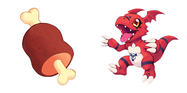 Digimon Guilmon & Piece of Meat Cursor - Sweezy Custom Cursors