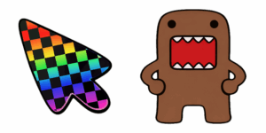 Domo-Kun & Rainbow Arrow Cursor - Game Cursors - Sweezy