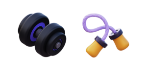 Dumbbell & Jumping Rope 3D Cursor - Sweezy Custom Cursors