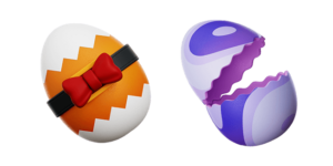 Easter Egg With Ribbon Tie & Egg Shell 3D Cursor - Sweezy Custom Cursors