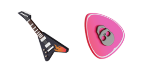 Electric Guitar & Pink Guitar Pick 3D Cursor - Sweezy Custom Cursors
