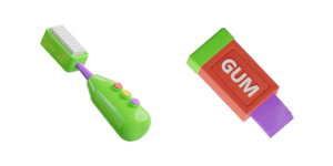 Electric Toothbrush & Chewing Gum 3D Cursor - Sweezy Custom Cursors