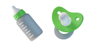 Feeding Bottle & Green Pacifier 3D Cursor - Sweezy Custom Cursors