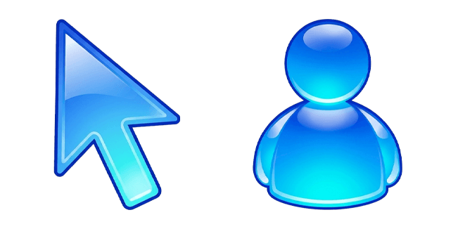 Frutiger Aero Blue Arrow & User Icon Cursor - Sweezy Custom Cursors