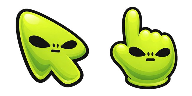 Funny Green Alien Face Cursor - Windows Cursors - Sweezy