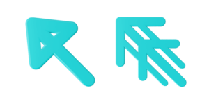 Futuristic Blue Arrow 3D Cursor - Sweezy Custom Cursors