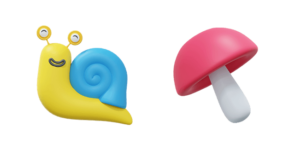 Garden Snail & Red Mushroom 3D Cursor - Sweezy Custom Cursors