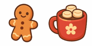Gingerbread Cookie & Hot Chocolate Cursor - Sweezy Custom Cursors