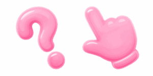 Glossy Pink Question Mark & Pointer Cursor - Sweezy Custom Cursors