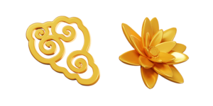 Golden Cloud & Golden Lotus 3D Cursor - Sweezy Custom Cursors