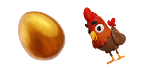 Golden Egg & Magic Chicken 3D Cursor - Sweezy Custom Cursors