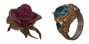 Gothic Burgundy Flower & Gold Ring Cursor - Sweezy Custom Cursors