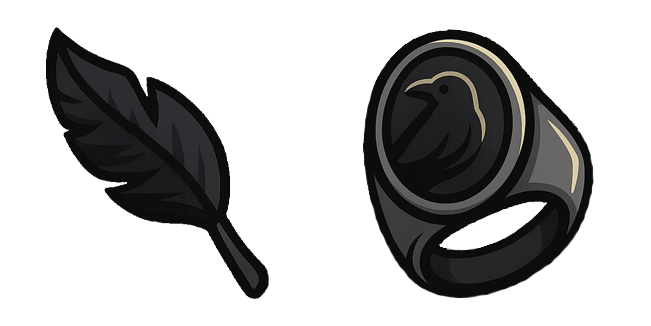 Gothic Raven Feather & Ring Cursor - Sweezy Custom Cursors