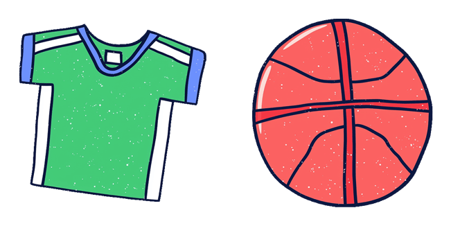 Green T-shirt & Basketball Ball Cursor - Sweezy Custom Cursors