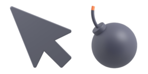 Grey Arrow & Bomb 3D Cursor - Sweezy Custom Cursors
