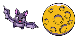 Halloween Cute Bat & Full Moon Cursor - Halloween Cursor - Sweezy