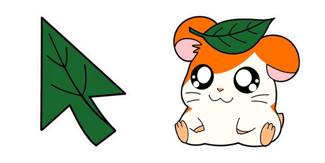 Hamtaro & Green Leaf Arrow Cursor - Sweezy Custom Cursors