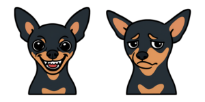 Happy & Sad Pinscher Cursor - Animals Cursors - Sweezy Cursors