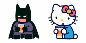 Cute Batman & Hello Kitty Soda Chill Cursor - Sweezy Custom Cursors