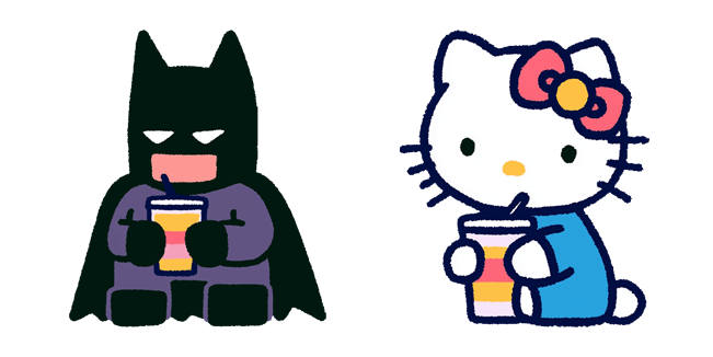 Cute Batman & Hello Kitty Soda Chill Cursor - Sweezy Custom Cursors