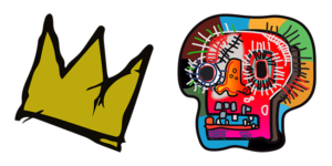Jean-Michel Basquiat Crown & Abstract Skull Cursor - Sweezy