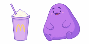 McDonalds Kawaii Grimace & Shake Cursor - Sweezy Cursors