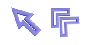 Lavender Arrows 3D Cursor - Sweezy Custom Cursors