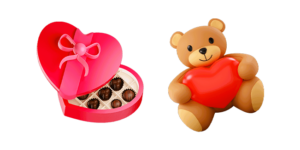 Love Chocolate Gift & Teddy Bear Holding Heart 3D Cursor - Sweezy Custom Cursors