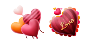 Love Heart Balloons 3D Cursor - Sweezy Custom Cursors