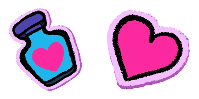 Love Potion Bottle & Heart Cursor - Sweezy Custom Cursors