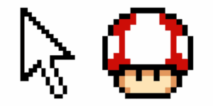 Mario Super Mushroom & Arrow Pixel Cursor - Sweezy Cursors