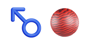 Mars Symbol & Planet Mars 3D Cursor - Sweezy Custom Cursors