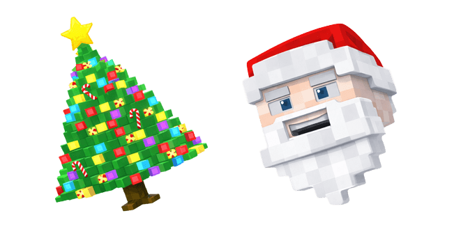 Minecraft Christmas Tree & Santa Cursor - Minecraft Cursor - Sweezy