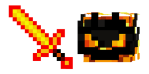 Minecraft Cursor with Fire Sword & Fire Demon - Sweezy Custom Cursors