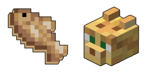 Minecraft Raw Cod & Ocelot Cursor - Sweezy Custom Cursors