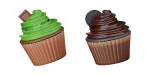 Mint & Oreo Cupcake 3D Cursor - Sweezy Custom Cursors