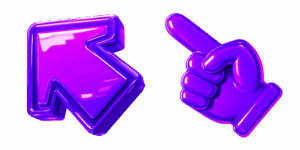 Neon Purple Arrow & Hand 3D Cursor - Sweezy Custom Cursors