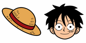 One Piece Monkey D. Luffy Face & Straw Hat Cursor - Sweezy Custom Cursors
