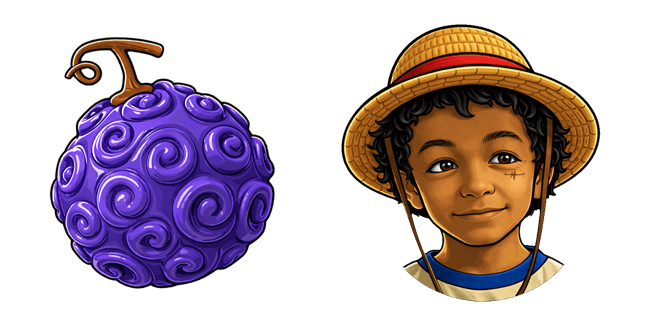 One Piece Netflix Child Luffy & Devil Fruit Cursor - Sweezy Cursors