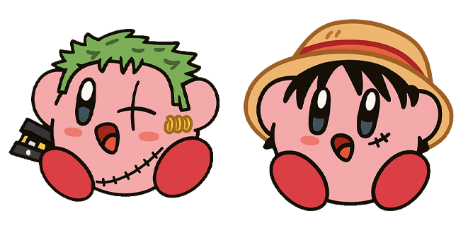 One Piece x Kirby Zoro & Luffy Cursor - Sweezy Custom Cursors