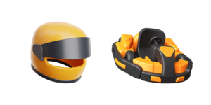 Orange Helmet & Go Kart 3D Cursor - Sweezy Custom Cursors