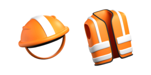 Orange Safety Helmet & Vest 3D Cursor - Sweezy Custom Cursors