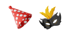 Party Hat & Carnival Mask 3D Cursor - Sweezy Custom Cursors