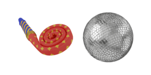 Party Horn & Disco Ball 3D Cursor - Sweezy Custom Cursors